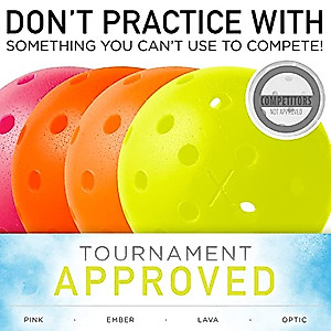 Franklin Sports Outdoor- X-40 Pickleball Balls - USA Pickleball (USAPA) Approved - 3 Pack Outside Pickleballs - Optic Yellow - US Open Ball