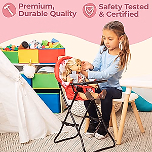 Litti Pritti Baby Doll Accessories Set - 4-Piece Baby Doll Furniture Set for 18 inch Dolls - Baby Doll Nursery Playset includes Baby Doll Swing, High Chair, Pack-N-Play & Carrier - Baby Doll Stuff