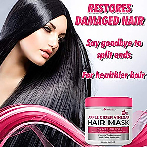 ​Apple Cider Vinegar Hair Conditioner Mask - Sulfate SLS Paraben Free Deep Treatment with Argan Oil for Dry Damaged Hair - Split End Moisturizer, Hydrating Conditioning Product for All Hair Types.