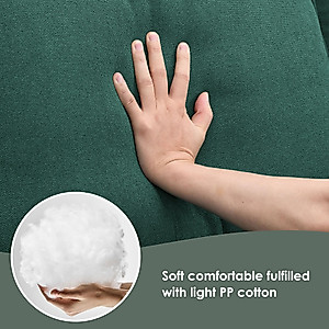 Jintop 90Inch Terrycloth Modern 5-Seat Practical Sectional Sofa with Chaise, L-Shape Wood Indoor Couch with 3 Pillows,for Dorm,Apartment,Studio,Office,Lounges,Green