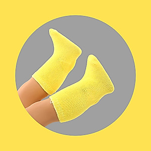 Miunana 5 Pairs Doll Socks for 18 Inch Girl Doll,Include 2 Pairs Striped Socks and 2 Two-Tone Socks and 1 Pairs Solid Color Socks Have 9 Colors Send by Random for Baby Doll