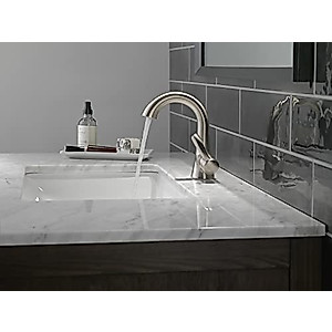 Delta Faucet Esato Single Hole Bathroom Faucet Brushed Nickel, Single Handle Bathroom Faucet, Bathroom Sink Faucet, Drain Assembly Included, SpotShield Brushed Nickel 15897LF-SP