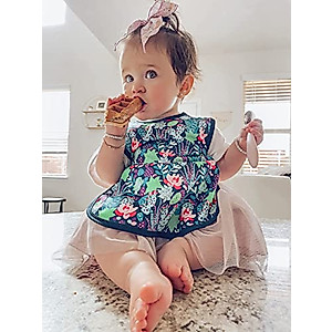BapronBaby Desert Floral Bapron - No Neck Tie Safer Bib for Baby & Toddler - Soft Waterproof Stain Resistant - Machine Washable - Sz Baby/Toddler 6m-3T