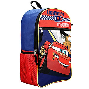 The Lightning McQueen Disney Cars Backpack and Lunch box set for kids 6 piece