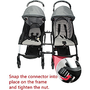 3 Pcs Twin Stroller Connector Side by Side, Universal Stable Baby Stroller Pushchair Connectors, Detachable Adjustable 2 in1 Twin Dual Stroller Connector for Two Strollers Connection ﻿