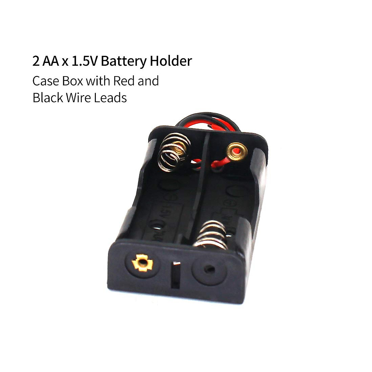 AA Battery Holder Bundle Case Back Cover Connector Storage Box with Cord Bare Leads Wire AA 1.5V Battery Holder, 2pcs Single, 2pcs 2 Slots,2pcs 3 Slots, 2pcs 4 Slots 6 Volt Spring Clip,(8-Pack).