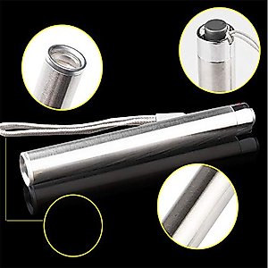 Mini LED Stainless Flashlights Waterproof Lanterna Mini Aluminum Led Waterproof Flashlight Small Torch for Hiking, Biking, Emergency