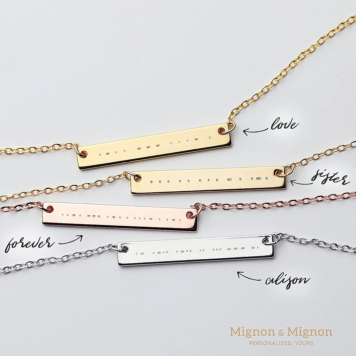 MignonandMignon Morse Code Necklace Jewelry Gift Sister In Law High School Graduation - 9N-MC