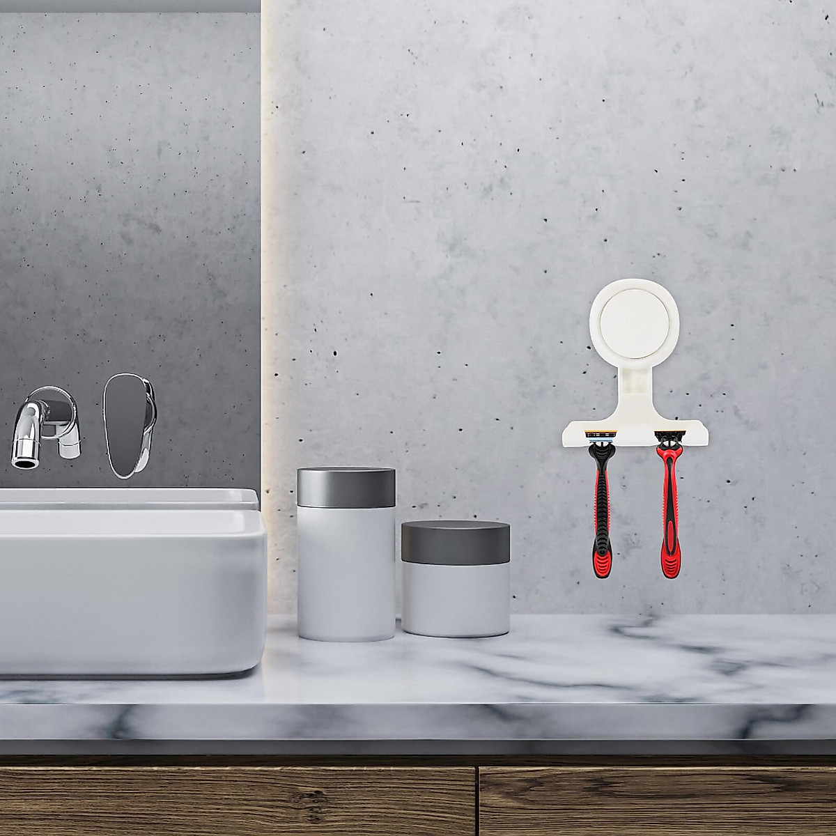 Beavorty 2pcs Suction Razor Hanger Suction Cup Wall Hanger Plug Hooks Bathroom Shower Hooks Toothbrush Wall Holder Wall Hanging Hooks Shaving Brush Holder White Abs Old Fashioned Coat Hook