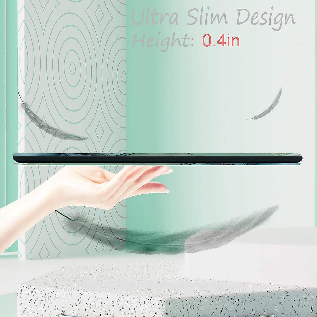 Feams for iPad Mini 5 Case, iPad Mini 4 Case, PU Leather Shockproof Shell Stand Smart Cover with Auto Wake/Sleep for iPad Mini 5th Gen 2019/iPad Mini 4 2015 7.9 inch Tablet, Green Marble