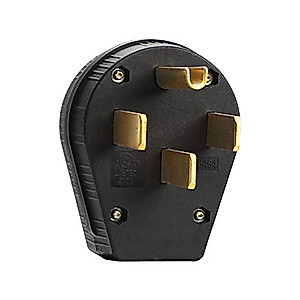 50A Power Plug, NEMA 14-50P 50A Electric Plugs, AC 125V/ 250V Grounding 3 Wire 4 Prong Straight Blade Plug,Male Dryer Plug Welder Plug