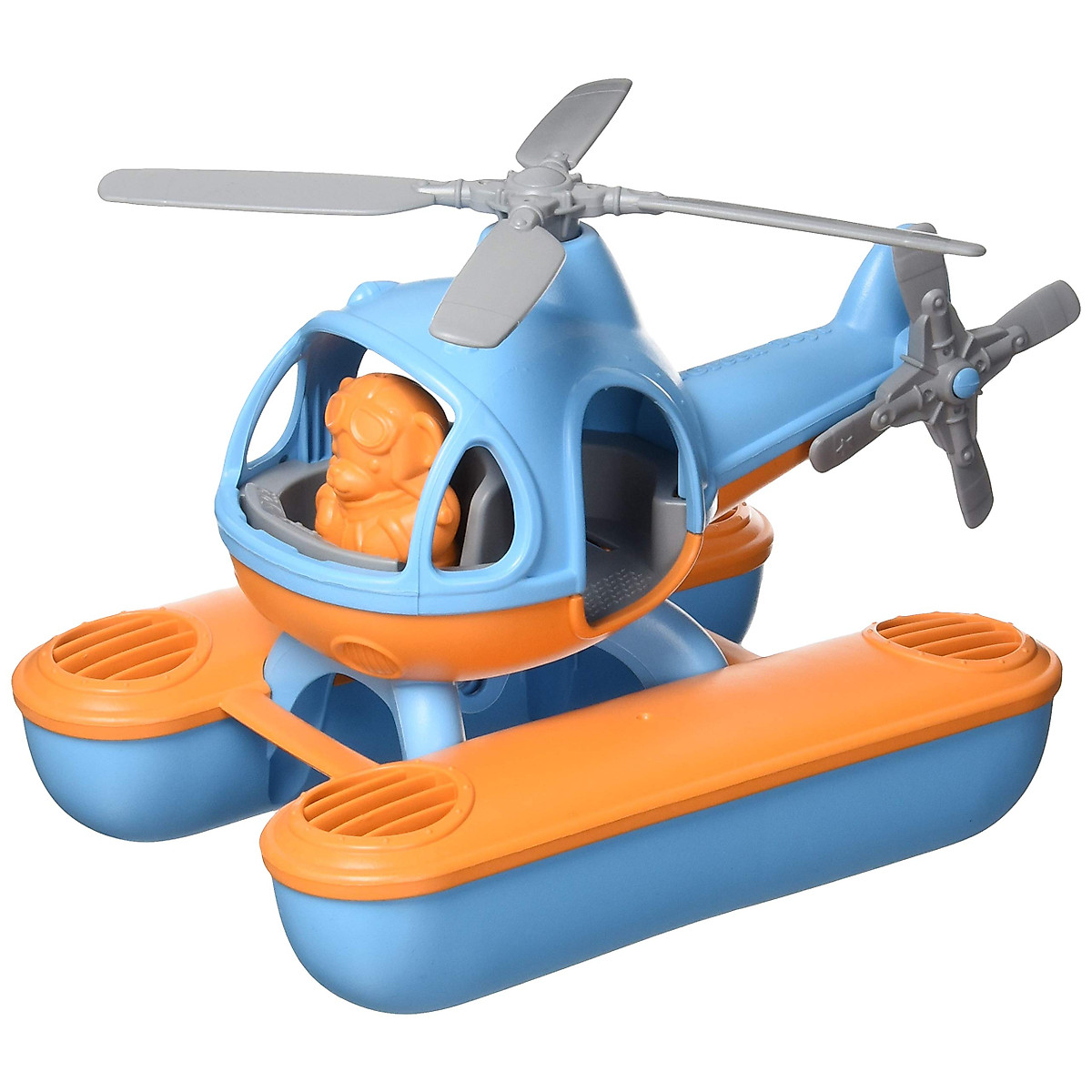 Green Toys Seacopter, Blue/Orange CB - Pretend Play, Motor Skills, Kids Bath Toy Floating Vehicle. No BPA, phthalates, PVC. Dishwasher Safe, Recycled Plastic, Made in USA.