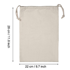 Bags Cotton Stuff Bag Household Plain Cotton Drawstring Storage Laundry Sack Stuff Bag for Travel Home Use(22x28cm)