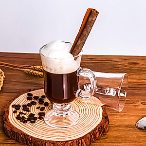 UMEIED 8oz Coffee Mugs, Glass Irish Coffee Cup, Set of 6