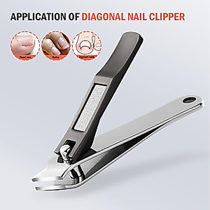 BEZOX Fingernail Clipper - Stylish Nail Cutters for Men and Women, corta uñas Ingrown Nail Clipper - Travel Nail Trimmer with Tin Case