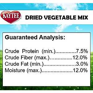 Kaytee Pet Bird Veggie Mix for Pet Parakeets, Cockatiels, Conures, and Parrots, 3.5 Ounce