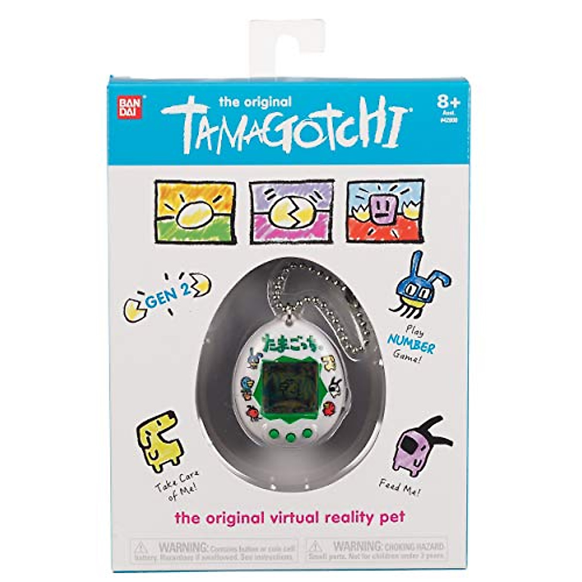 Tamagotchi 42816 Original Japanese Logo-Feed, Care, Nurture-Virtual Pet with Chain for on The go Play