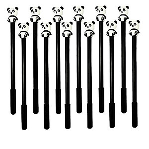 12pcs 0.5mm Cute Kawaii Animal Panda Pens Black Ink Gel Pens Fine Point Roller Pens (White)