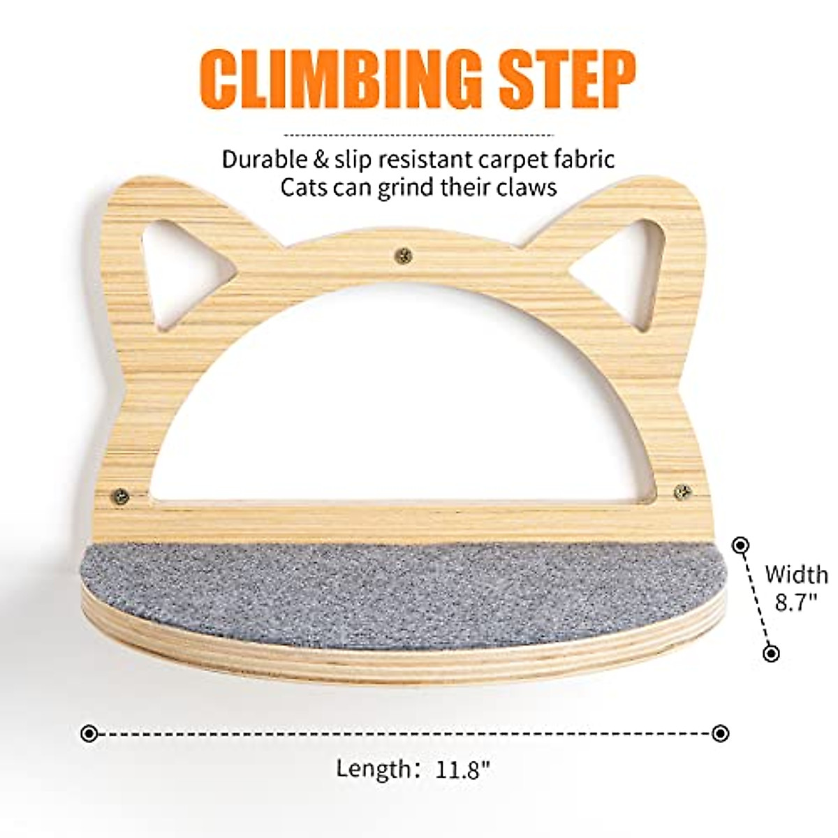 Toozey Cat Wall Shelves, Wall Mounted Cat Furniture with XXL Cat Hammock and 2 Cat Climbing Steps, Cat Shelves and Perches for Cats Playing, Sleeping, and Lounging