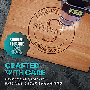 Blue Ridge Mountain Gifts Personalized Wood Cutting Board - Laser Engraved Custom Chopping Boards - Elegant Gift for Wedding, Anniversary, Housewarming, Couples - Unique Present - Durable Kitchen Tool