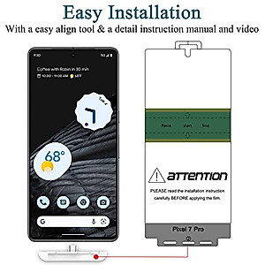 LYWHL [2+2 Pack] for Google Pixel 7 Pro 6.7” Screen Protector Case Friendly [Not Glass], HD Clear Flexible Film with Black Camera Lens Glass Protector, Fingerprint Compatible No Bubble Anti-Scratch