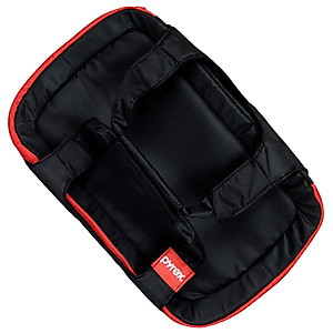 Pyrex Portable Black/Red Insulated Casserole Carrier for Hot or Cold Food, Holder for Picnic, Potluck, Cookout, Compatible Glass Dishes/Lids and Hot/Cold Packs