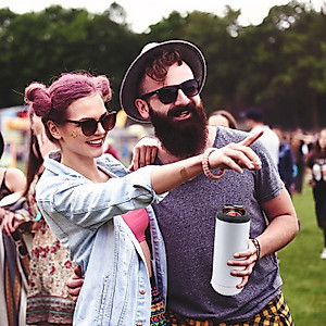 Lilsofee 4 Pack 16oz Sublimation Bluetooth Speaker Blank Tumblers Bulk Stainless Steels Insulated 4 in 1 Can Cooler Beer Holder With Lid and Straw Mix Colors Metal Slim Coozies for Drinks