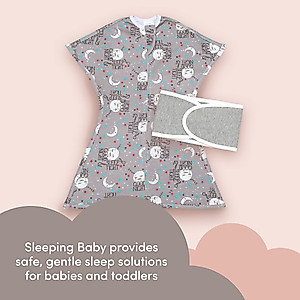 SleepingBaby Zipadee-Zip Transition Swaddle and Snuggle Strap Bundle - Baby Swaddling Blanket with Zipper - Wearable Blanket - Goodnight Moon, Small (4-8 Month)