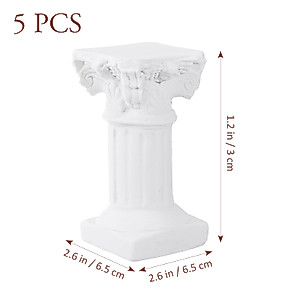 generic 5pcs White Roman Pillar Statues Greek Columns Candle Holder Mini Resin Roman Pillar Statue Resin Candlestick Stand Wedding Table Decoration Home Garden 3X6.5CM 2S140C7PLP1138Y0UI