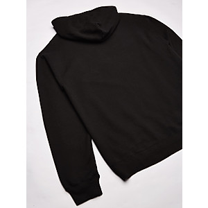 Hanes Men's Comfortwash Garment Dyed Hoodie Sweatshirt, Black, Large