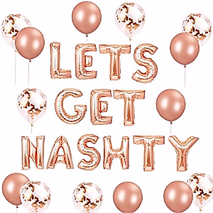 JeVenis Rose Gold Lets Get Nashty Balloons Nashville Bachelorette Party Decor Nash Bash Bachelorette Party Decorations Lets Get Nashty Sign Nashville Party Supply