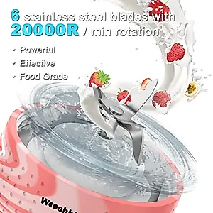 Wooshlend Portable Blender for Shakes and Smoothies with Snap-open BPA FREE silicon straw