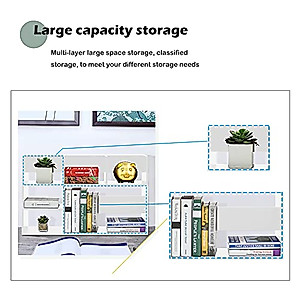 TY ARTS & CULTURE - Storage Closet Rack Office Home Bathroom Shelves Storage - Multi Functional Sizes cabinets Shelves Extra Large White Desk Organizer Shelves Case Racks Multi Units Storage System