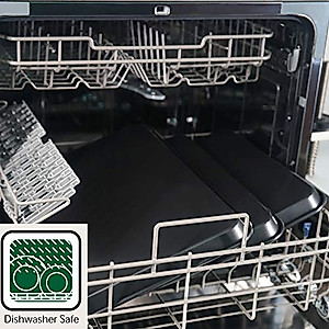 S·KITCHN Bakeware Set, Nonstick Black Cookie Sheets for Oven, Half/Jelly Roll/Quarter Baking Trays, Commercial Grade Baking Pan Set, Dishwasher Safe - 3 Pieces