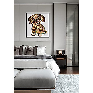 Funnli Wooden Puzzles for Adults - 200 Pcs Dachshund Wooden Jigsaw Puzzle - 11.8 * 9.8in Wooden Cut Puzzle with Box- Family Game Play Collection- Challenging Unique Shape Jigsaw Puzzles Gifts