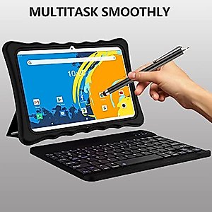 𝟮𝟬𝟮𝟯 𝗟𝐚𝐭𝐞𝐬𝐭 Tablet 10.1" Octa-Core Android 11 Tablet, 64GB Storage Tablet with Keyboard, Stylus, Dual 13MP+5MP Camera, WiFi, Bluetooth, GPS, 512GB Expand Support, IPS Full HD Display(Sliver)