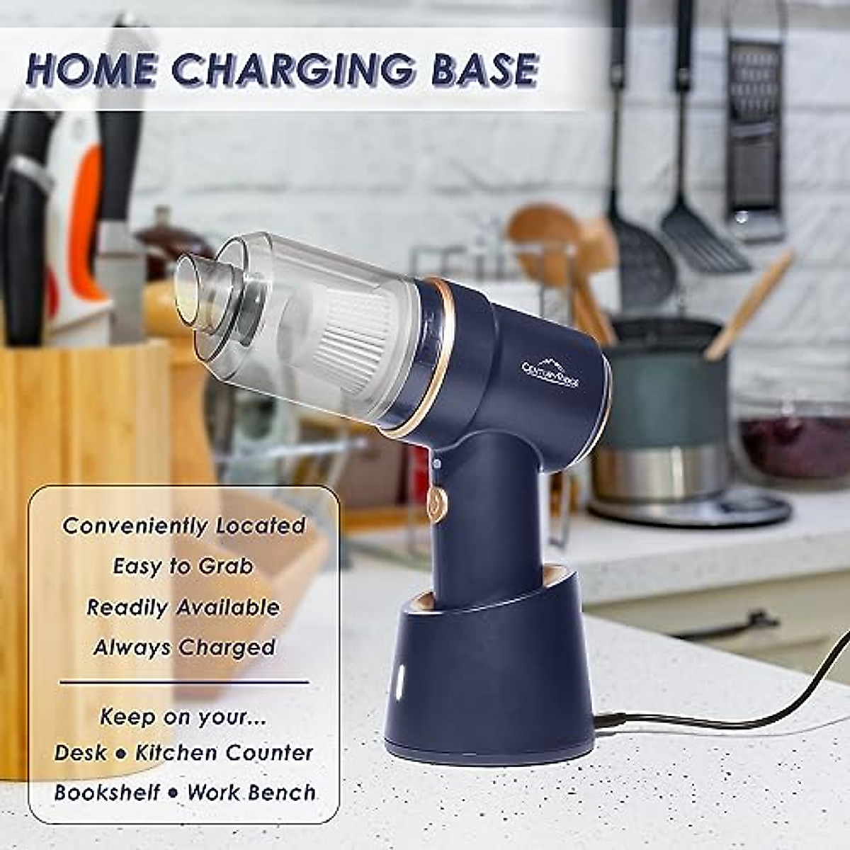 Century Ridge Cordless Car Vacuum, Portable Handheld Vacuum Cleaner 120W Lithium Ion Battery w/Charging Base Stand, 2-in-1 Mini Vacuum & Air Duster w/Attachments & Storage Bag