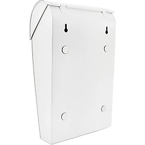 AuldHome Farmhouse Enamelware Lint Holder Bin; Distressed White Laundry Room Decor