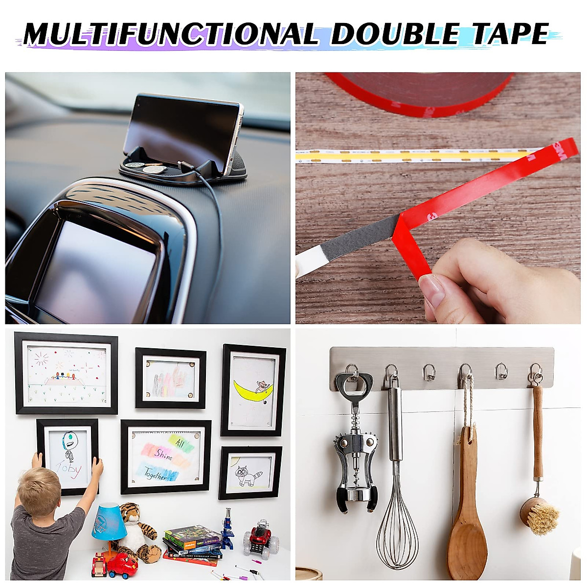 Double Sided Tape, Heavy Duty Mounting Tape, 33FT x 0.4IN Adhesive Foam Tape 3M Quality for Home Office Car Automotive Decor