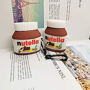 Compatible for Airpods Case 1/2 Nutella, Boys Girls Kids Teens Women Cute Kawaii Funny Skin Cover for Airpod Case Nutella, Cartoon 3D Silicone Fashion Protective Cases for Airpods 1&2 (Nutella)