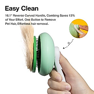 Cat Brush for Shedding, Pet Grooming Self Cleaning Slicker Cats & Dogs, Deshedding Easily Removes Tangles Hair and Loose Undercoat, Mats Tangled Shedding (Green)