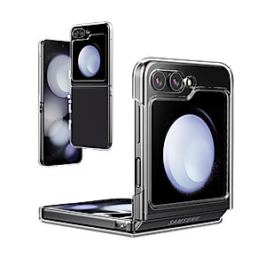 Foluu Case for Samsung Galaxy Z Flip 5, Galaxy Z Flip 5 Phone Case Clear, Hard PC Back Bumper Protective Shockproof Scratch Resistant Case for Samsung Galaxy Z Flip5 5G 2023 (Crystal Clear)