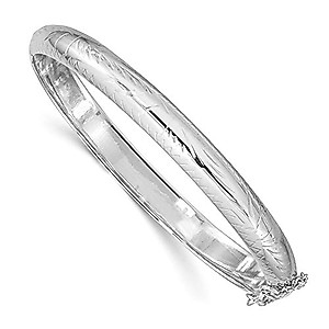 IceCarats 925 Sterling Silver 7mm Hinged Bangle Bracelet