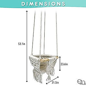 Bean Sprout Baby Collection - Baby Hammock Swing Chair - Macrame Swinging Chair for Baby, Infant, Toddler - Secure & Safe Baby Tree Swing for Outdoors, Indoors, Backyard - Boho Chic Room Décor