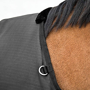 HORZE Nevada Medium Weight 1200D Waterproof Horse Turnout Blanket (200g Fill) - Black - 75 in