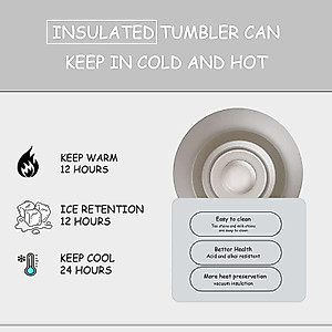 SIP SPHERE Tumbler 40oz Insulated Travel Mug with 2 Straws Double Wall Vacuum Insulated Car Cup Keeps Drinks Hot & Cold (Dark Blue)