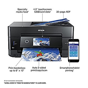 Epson Expression Premium XP-7100 Wireless Color Photo Printer with ADF, Scanner and Copier. Full 1-Year Limited Warranty (Renewed Premium),Black