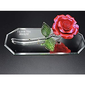 Handmade Glass & Porcelain - Red Rose
