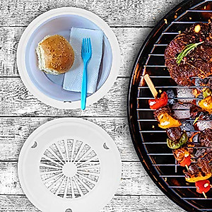 YARNOW Reusable Plastic Paper Plate Holder 10.6 inch Round BBQ Paper Plate Trays Multicolor Lightweight Plate Support Outdoor Picnic Supplies