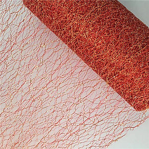 Queenbox 6"x10 Yards Openwork Tulle Ribbon, Irregular Spider Web Mesh Hollow Gauze Roll Hole Lace Net Thin Fabric for DIY Art Craft, Black